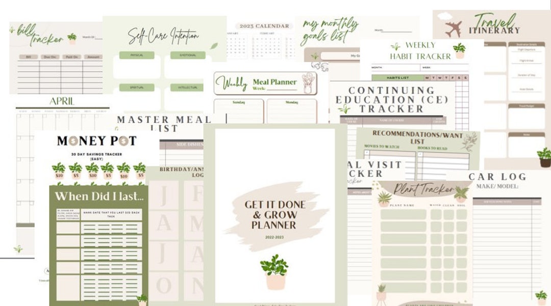Plant Themed Planner - Etsy