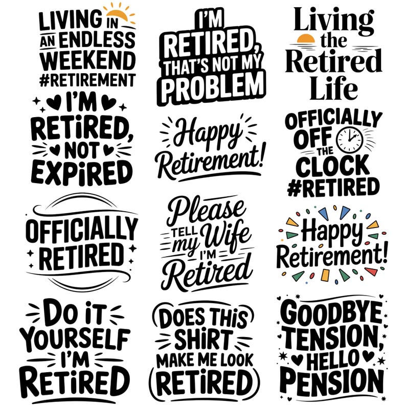 Retirement SVG PNG Bundle: 44 Designs for Cricut, Silhouette ...