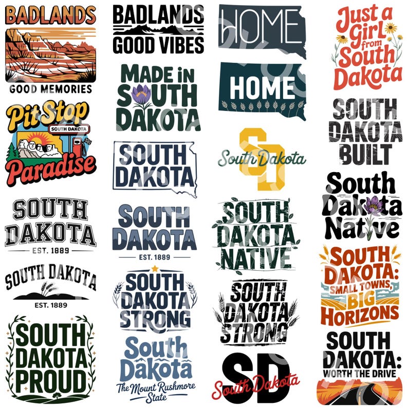 38 South Dakota SVG PNG Bundle, Dxf Files, Eps Images, Cricut ...