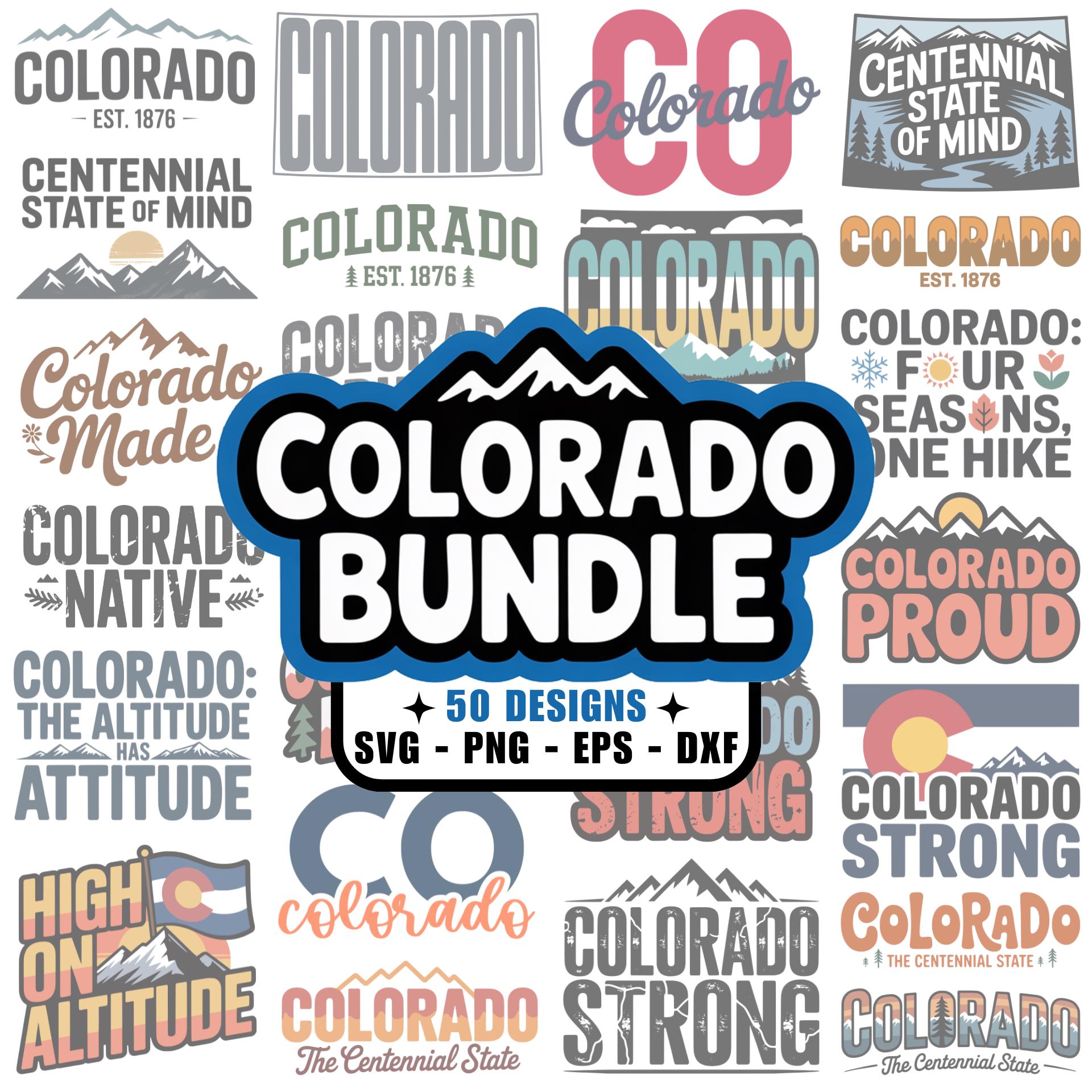 50 Colorado SVG Bundle, PNG, Dxf, Eps, the Centennial State, Mountains ...
