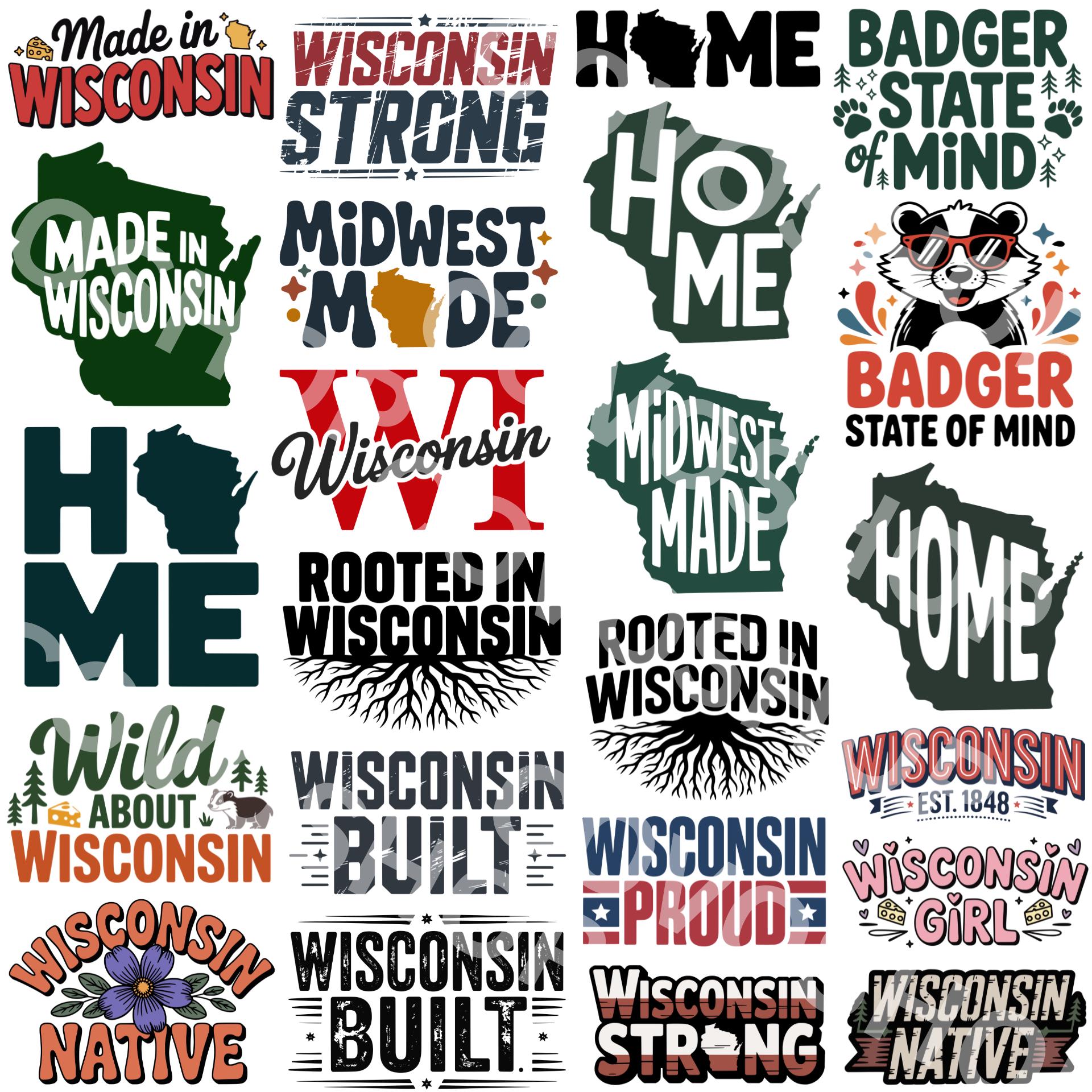 Wisconsin 44 SVG PNG Image Bundle, Dxf Eps Files, the Badger State ...