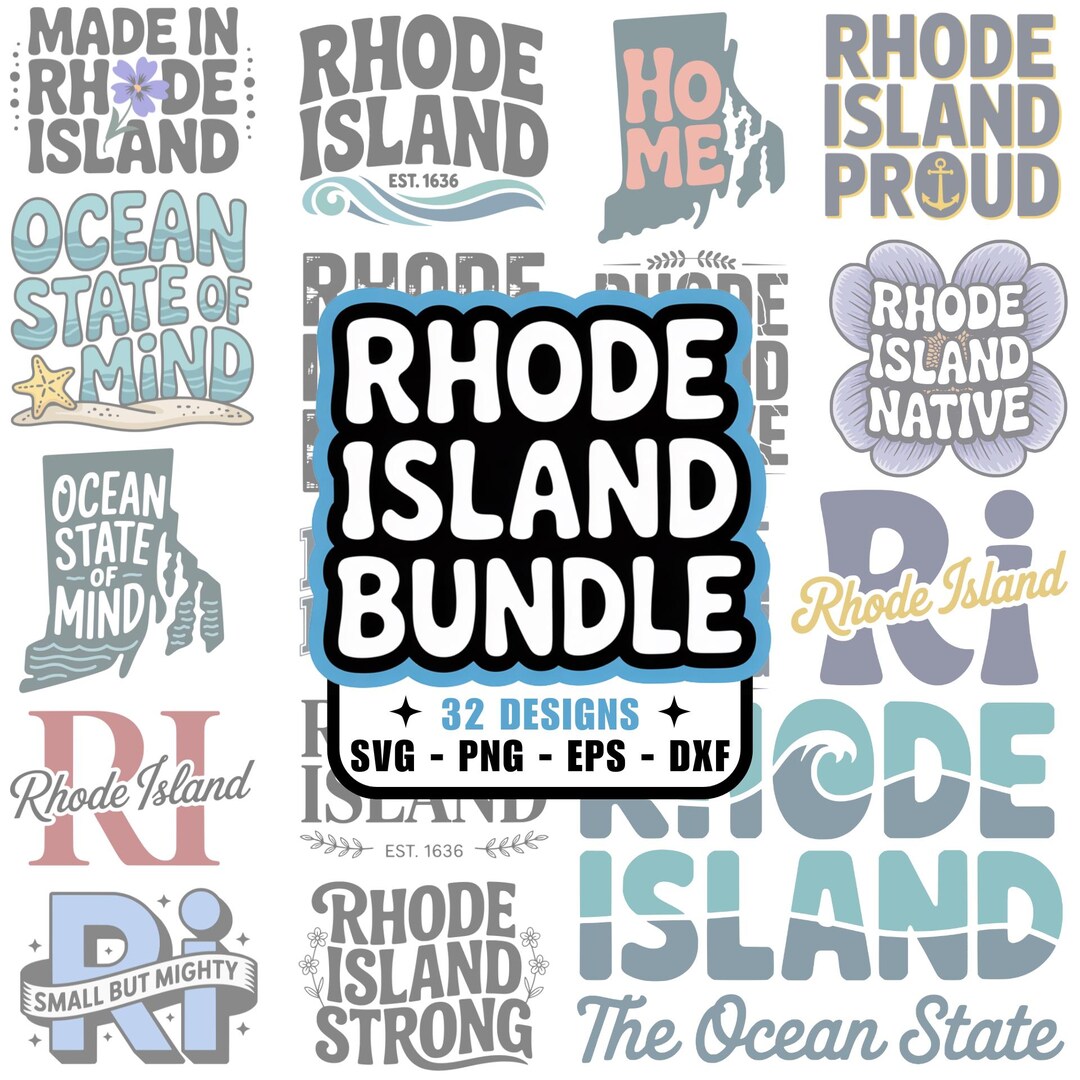 32 Rhode Island SVG PNG Bundle, Dxf, Eps, Providence, the Ocean State ...
