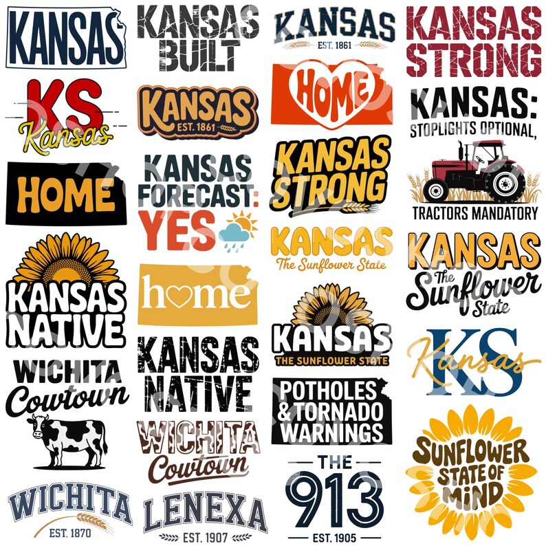 41 Kansas SVG Bundle, Digital Cut Files, PNG, Eps, Dxf, DIY Projects ...
