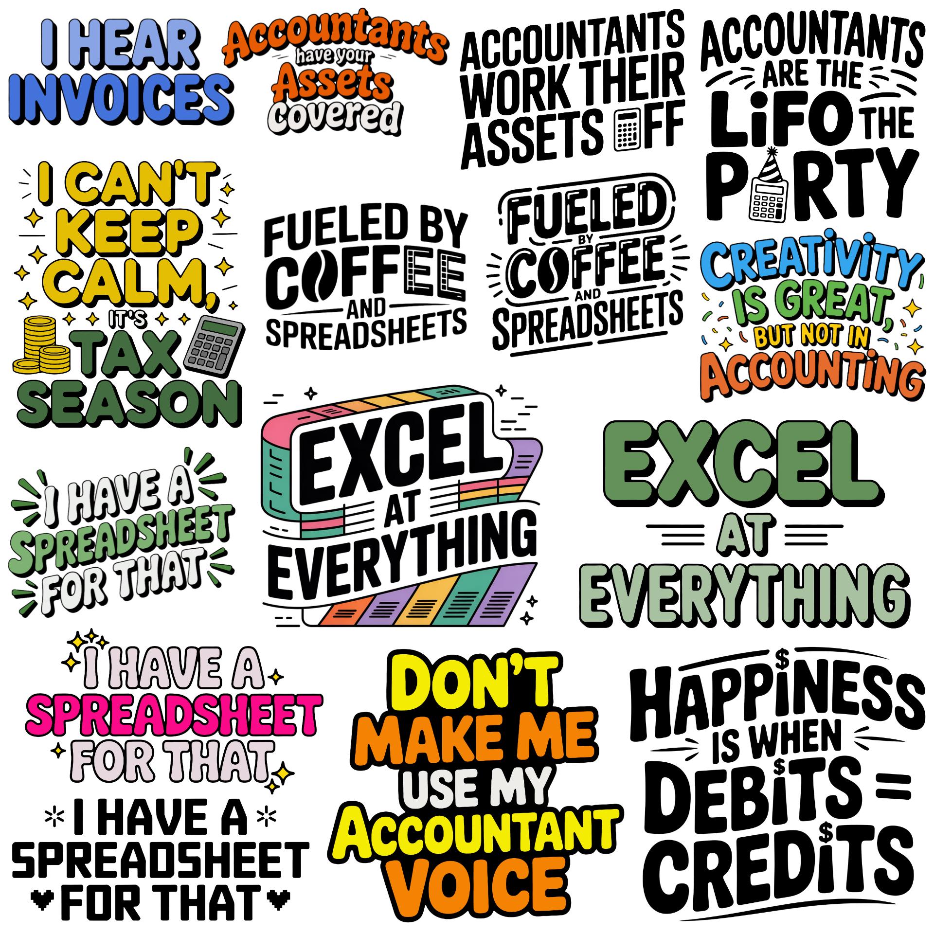 Accounting SVG PNG DXF Bundle: 35 Designs for Cricut, Silhouette ...