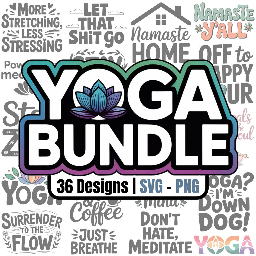 Yoga SVG PNG Bundle: 36 Zen Meditation Designs (digital Download - Etsy