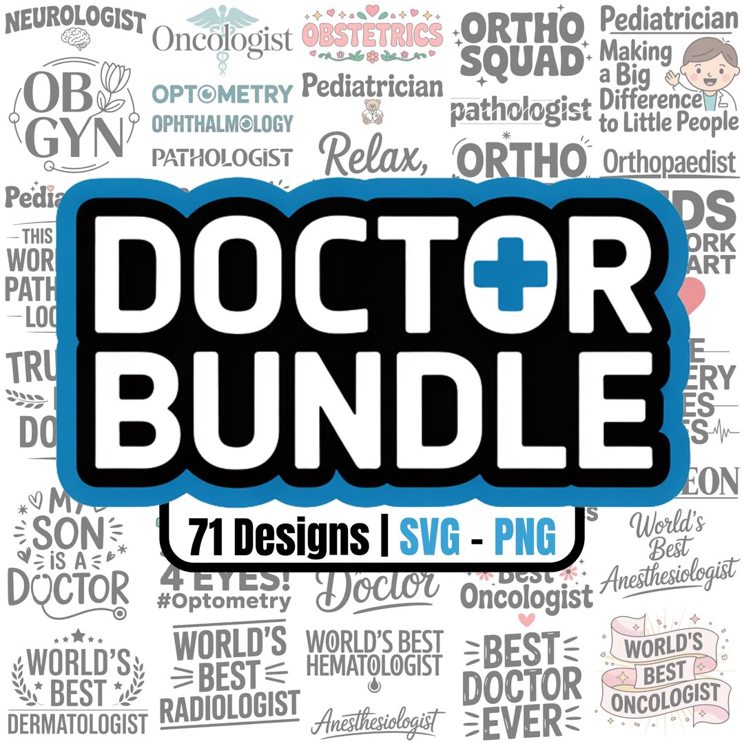 Doctor SVG PNG Bundle: 71 Medical Designs for Cricut, Silhouette ...