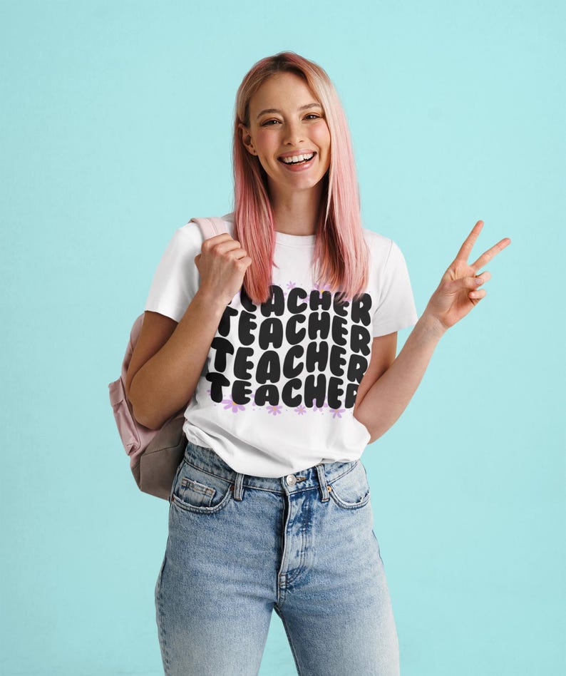 Teacher SVG PNG Bundle: Funny Teacher Quotes, School Designs (digital ...