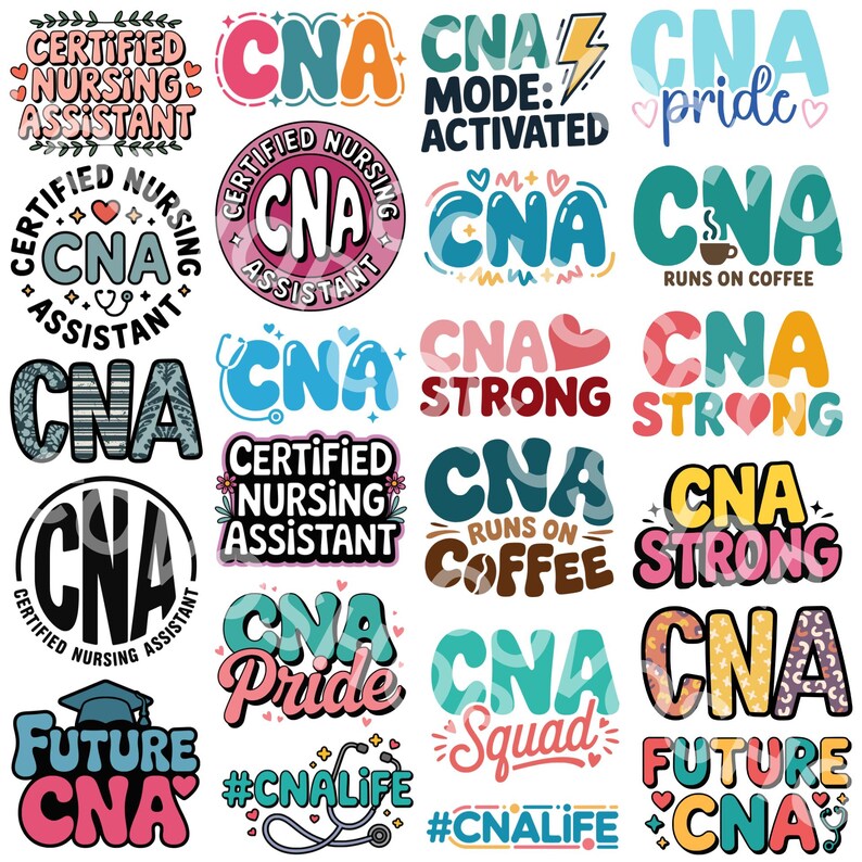 CNA 23 SVG PNG Bundle, Dxf Eps Files, Certified Nursing Assistant, Cna ...