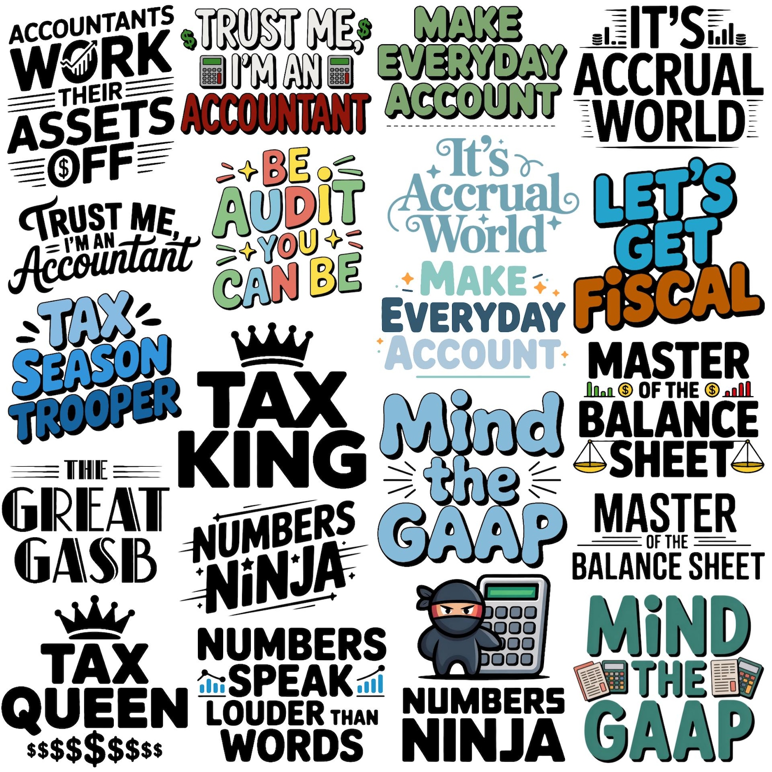 Accounting SVG PNG DXF Bundle: 35 Designs for Cricut, Silhouette ...