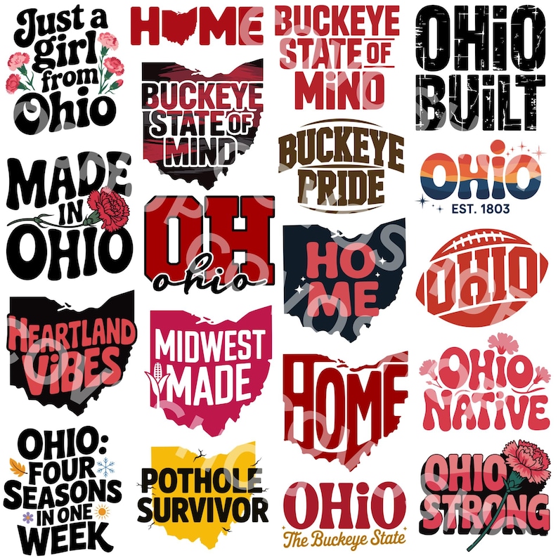 41 Ohio SVG Bundle, Ohio PNG Designs, Ohio DXF Files, Ohio Eps ...