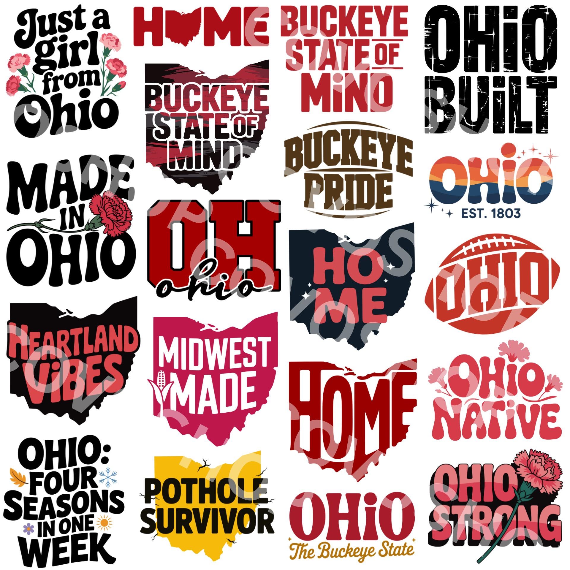 41 Ohio SVG Bundle, Ohio PNG Designs, Ohio DXF Files, Ohio Eps ...