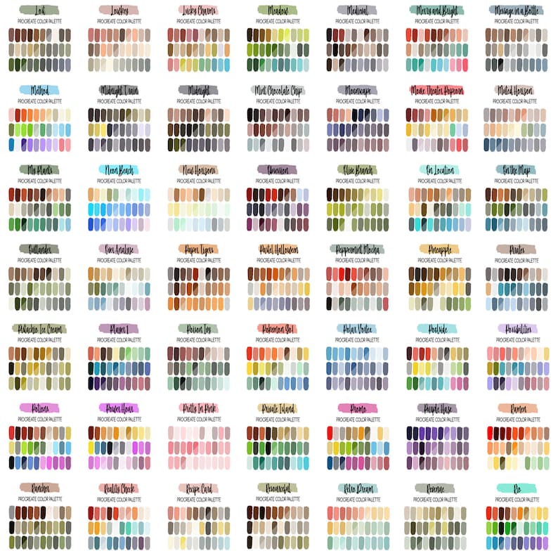 Ultimate Procreate MEGA Color Palette BUNDLE | PNG | 200 Palettes ...
