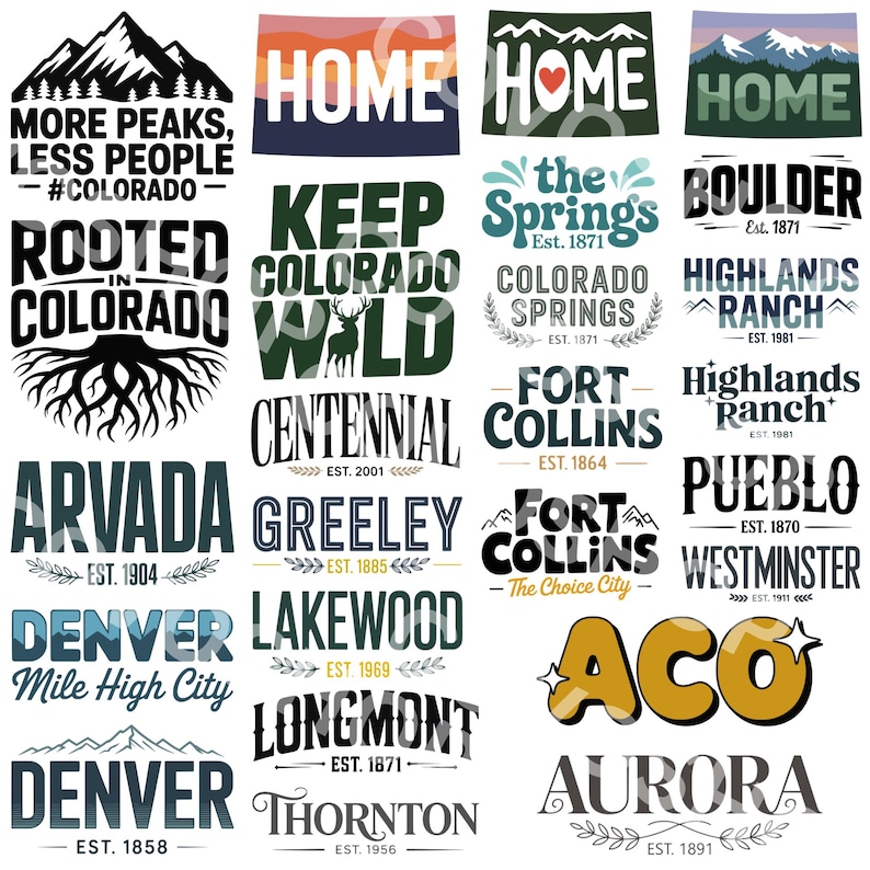 50 Colorado SVG Bundle, PNG, Dxf, Eps, the Centennial State, Mountains ...