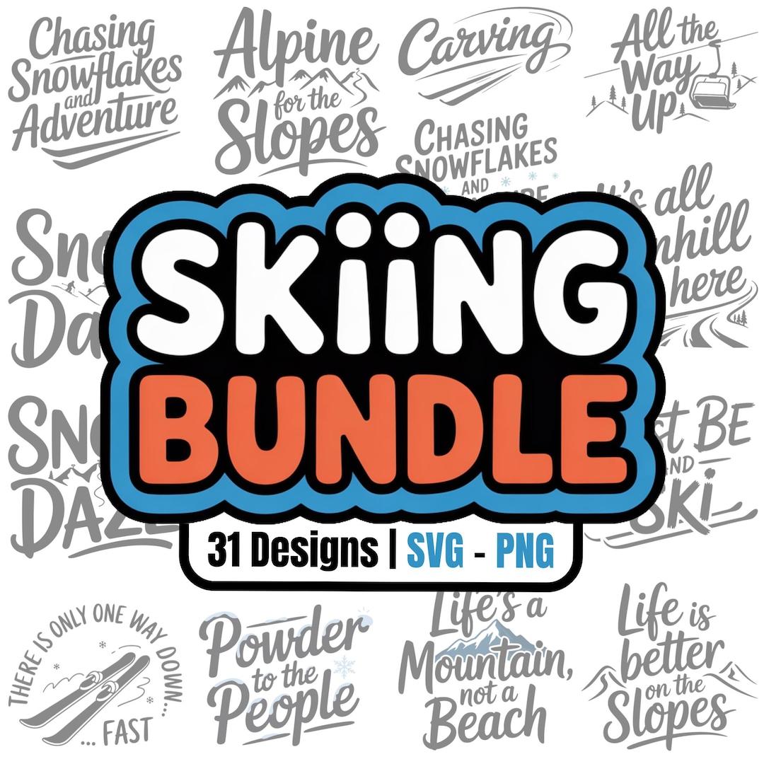 Skiing SVG PNG Bundle: 31 Winter Sports Designs (digital Download - Etsy