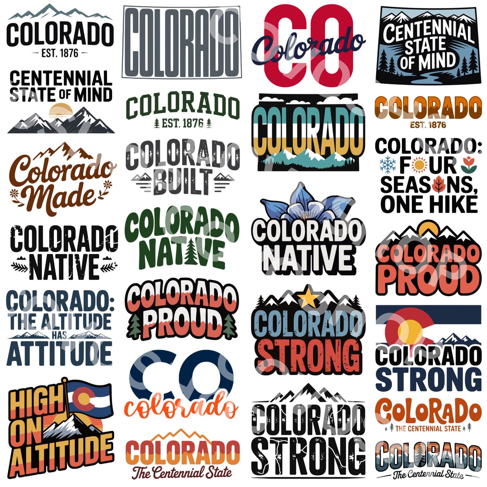 50 Colorado SVG Bundle, PNG, Dxf, Eps, the Centennial State, Mountains ...