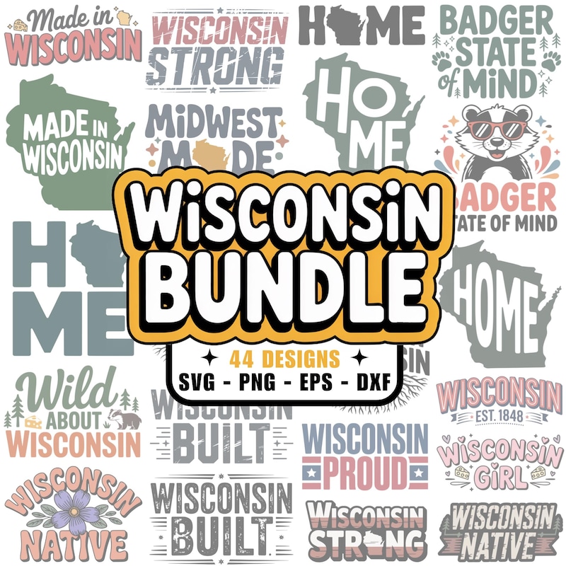Wisconsin Svg - Etsy