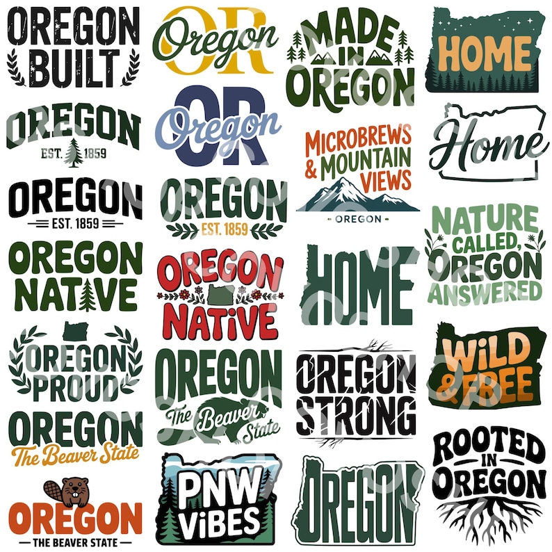 41 Oregon SVG PNG Bundle, Dxf Eps, Portland, Pnw, the Beaver State, OR ...