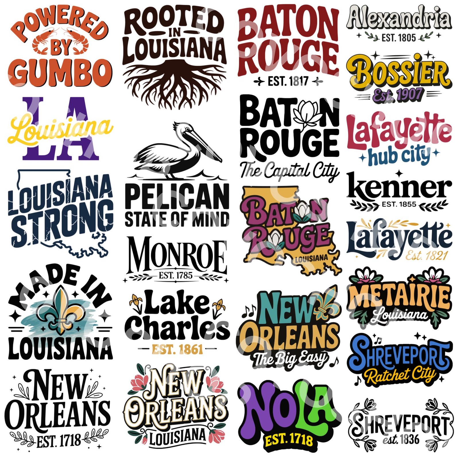 44 Louisiana SVG Bundle, PNG, Dxf Eps Digital Files, the Bayou State ...