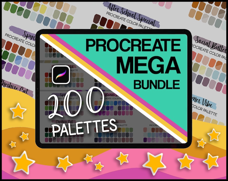 Ultimate Procreate MEGA Color Palette BUNDLE | PNG | 200 Palettes ...