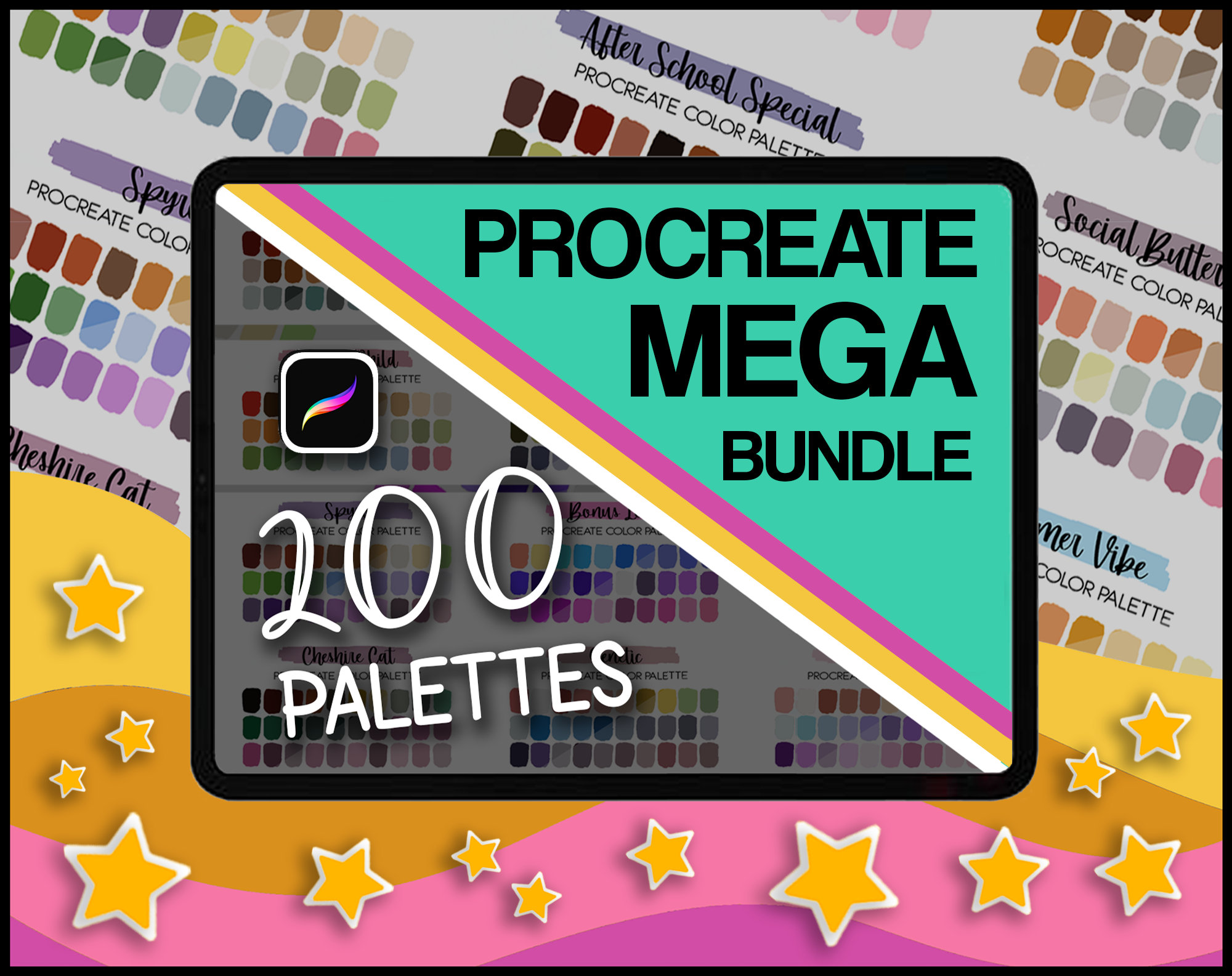 Ultimate Procreate Mega Color Palette Bundle Png 200 Palettes 6000 Colors Ipad Color Swatches Etsy