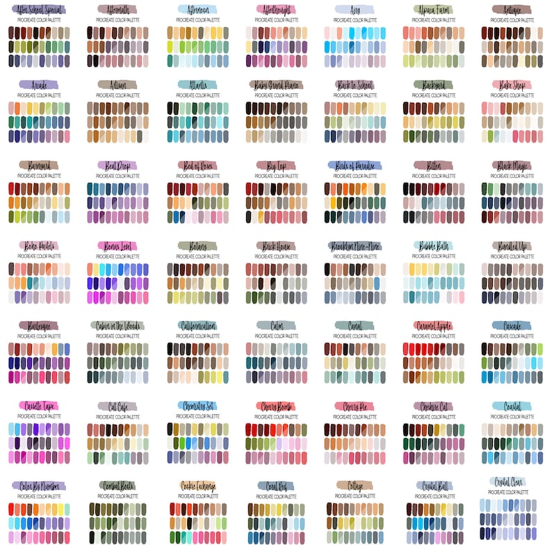 Ultimate Procreate MEGA Color Palette BUNDLE | PNG | 200 Palettes ...