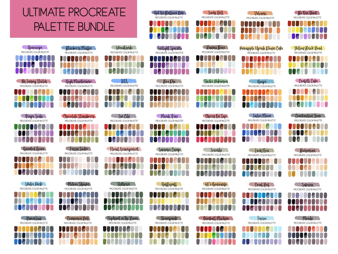 Procreate Color Palette Bundle Png For Color Picking 186 Palettes 5580 Colors Ipad Color