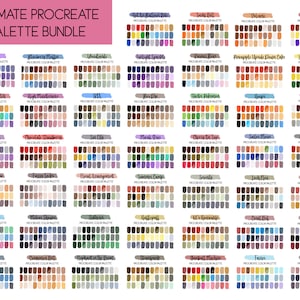 Procreate Color Palette BUNDLE | PNG for Color Picking | 186 Palettes ...
