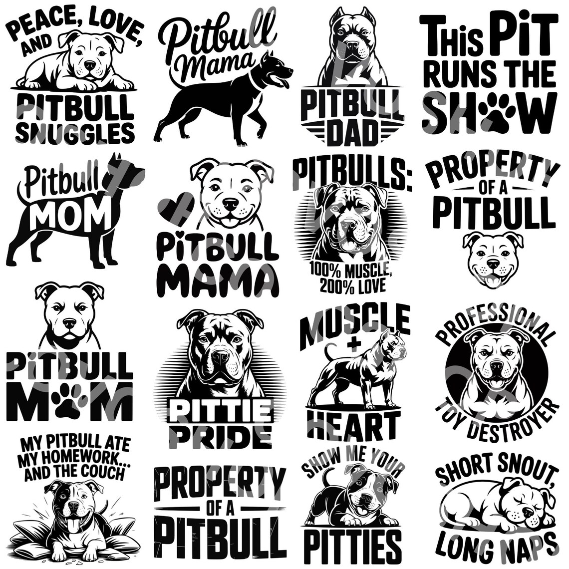 33 Pitbull SVG Designs, PNG, Eps, Dxf, Pittie, Pit, Dog Lover, Dog Mom ...
