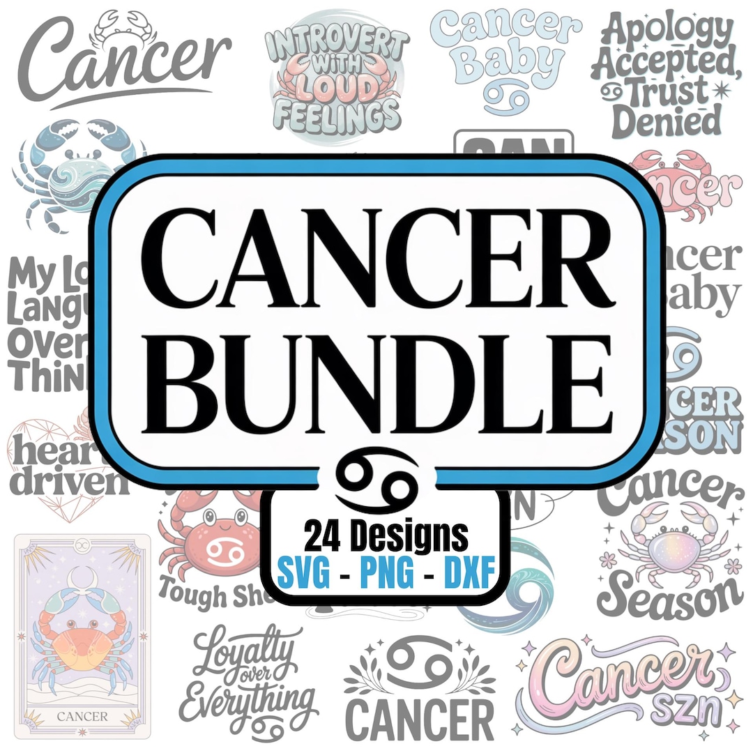 Cancer Zodiac SVG Bundle: 24 Astrology Designs (digital Download - Etsy