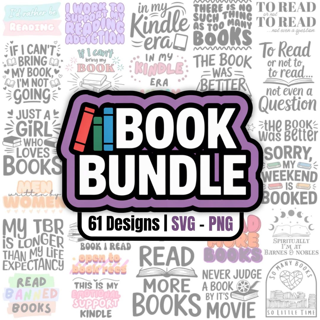 Book Quote SVG PNG Image Bundle | 61 Designs | Books, Reading, Bookworm ...