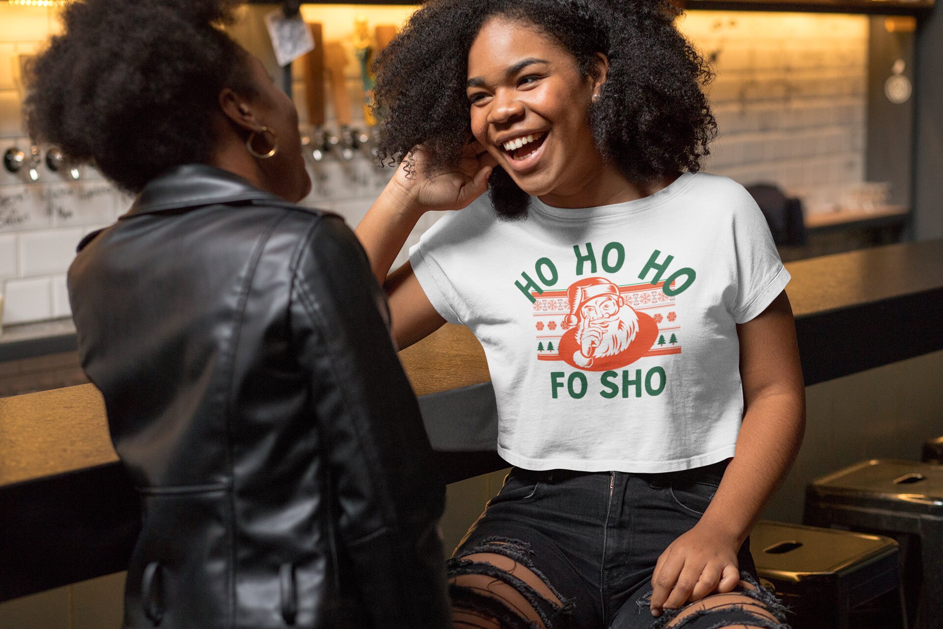 HO FO SHO Christmas Cropped T-shirt for Women - Etsy