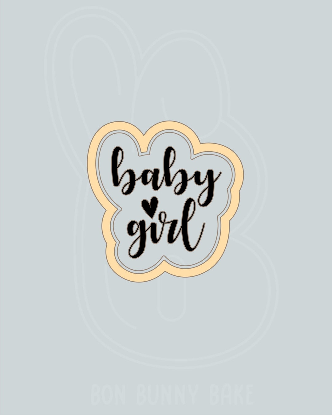 Baby Girl Cookie Cutter | Baby Girl Lettered Plaque Cookie Cutter Stamp ...