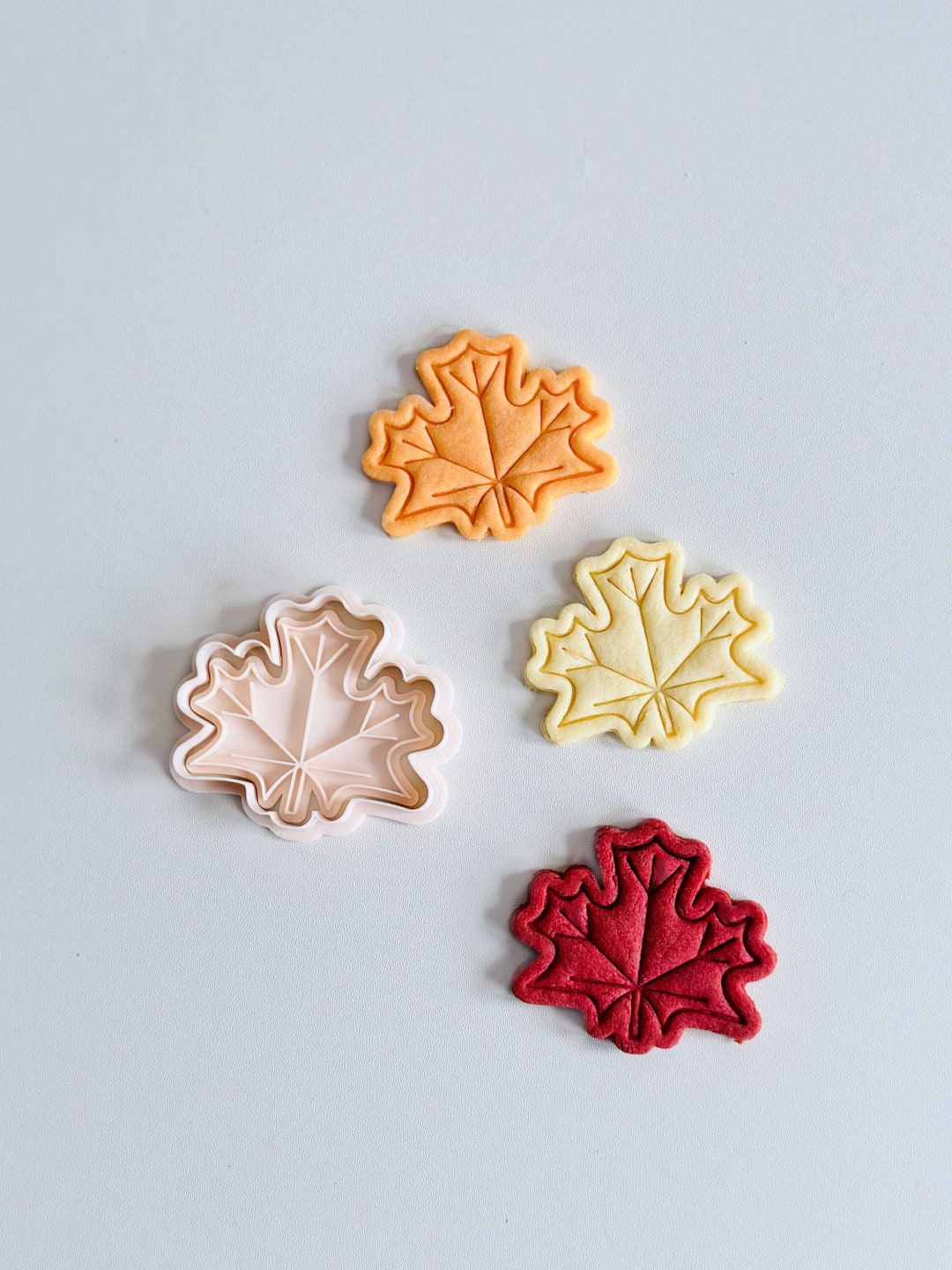 Maple Leaf Cookie Cutter | Fall Theme Cookie Cutter Stamp Set | Leaf ...