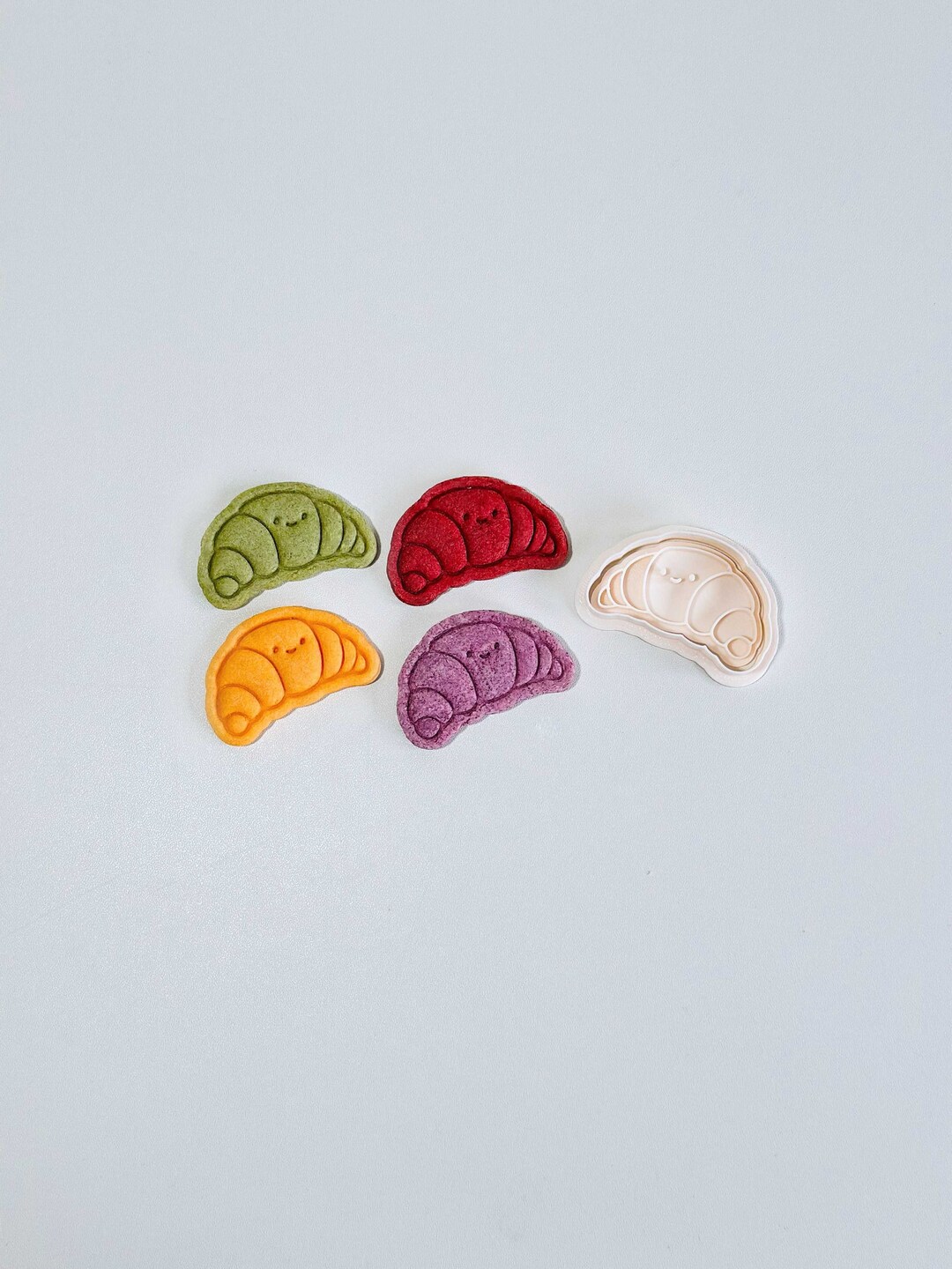 Croissant Cookie Cutter | Food Cookie Cutter Stamp Set | Smiley Face ...