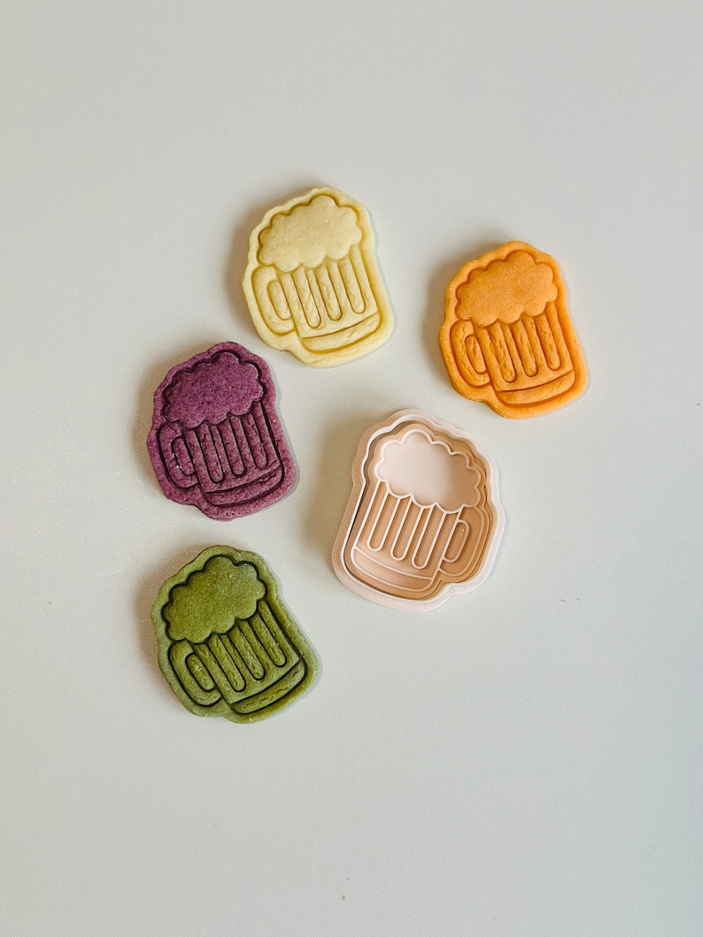Beer Cookie Cutter Beer Mug Cookie Cutter Stamp Set - Etsy