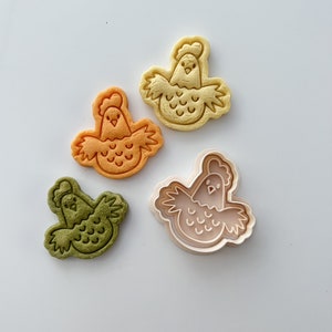 Chick Cookie Cutter - Happy Chicken Cookie Stamp Set | 3D Printed ...
