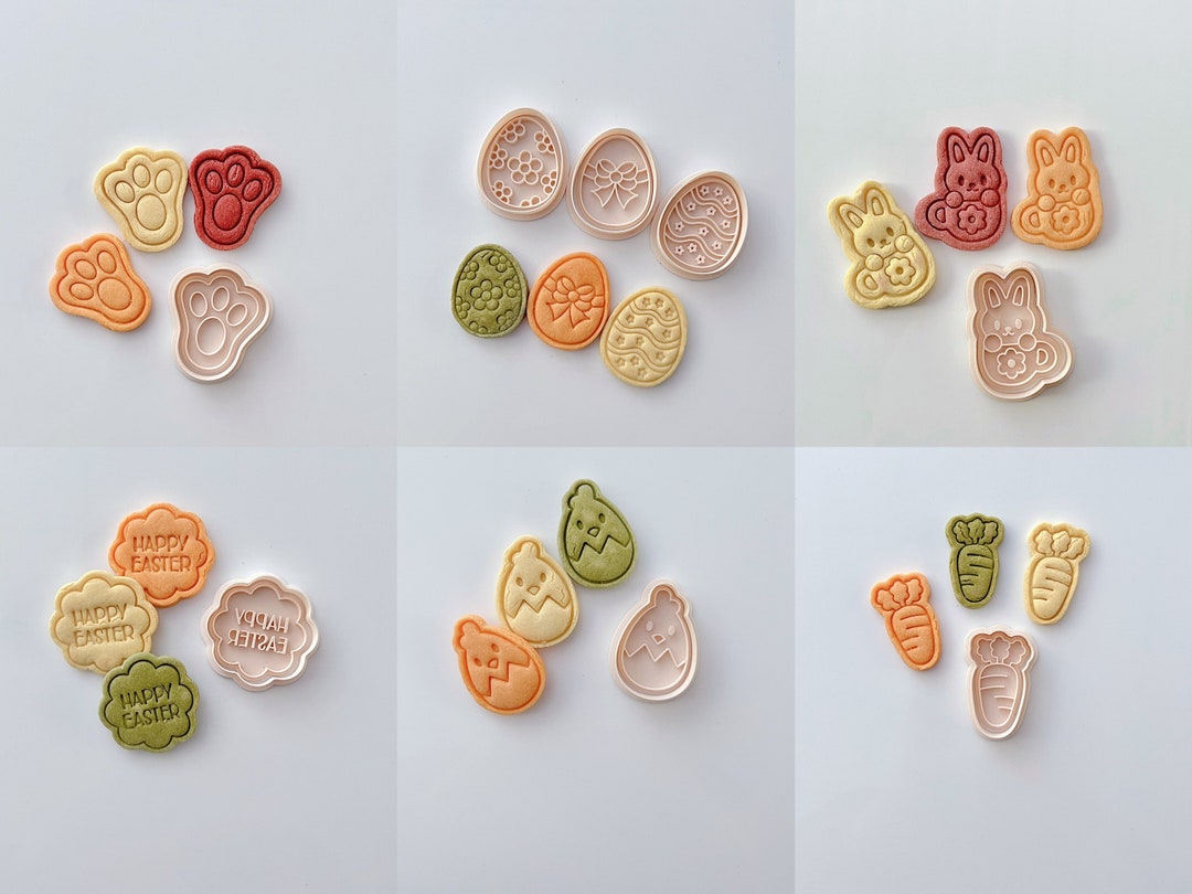 Easter Cookie Cutter Set | 6 Pieces Cookie Cutter Stamp Set - Etsy
