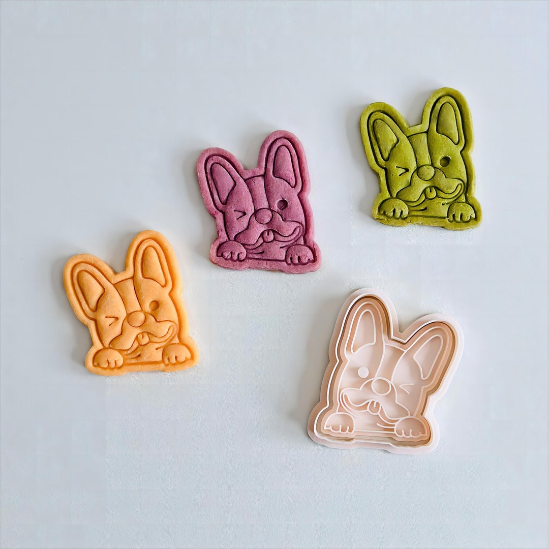 Bull Dog Cookie Cutter | French Bull Dog Cookie Cutter Stamp Set | Wink ...