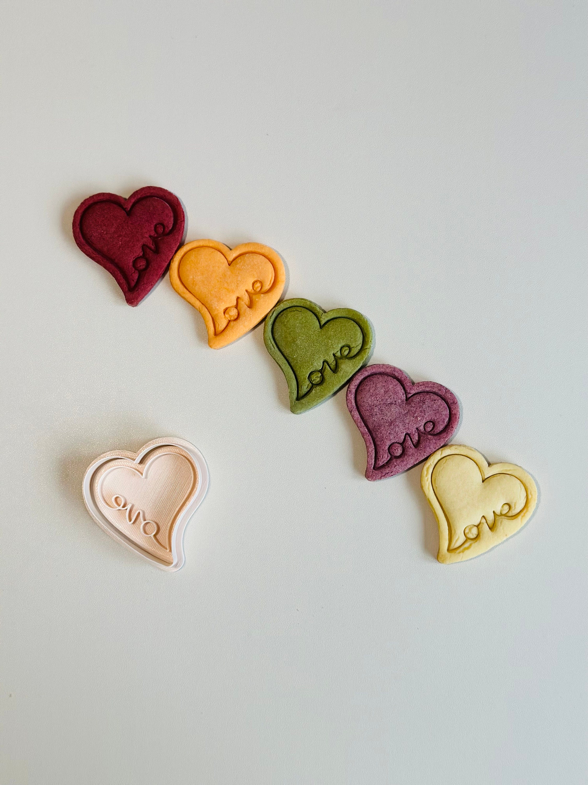 Love Heart Cookie Cutter | Love Word Cookie Cutter Stamp Set | Heart ...