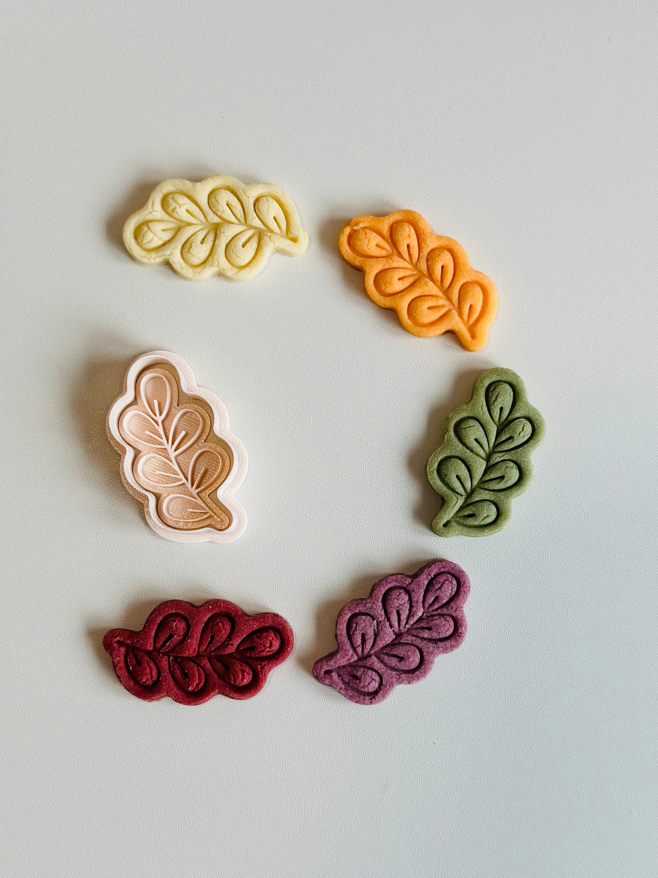 Leaf Cookie Cutter - Spring Greenery Cookie Cutter Stamp Set ...