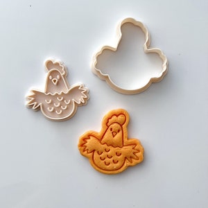 Chick Cookie Cutter - Happy Chicken Cookie Stamp Set | 3D Printed ...