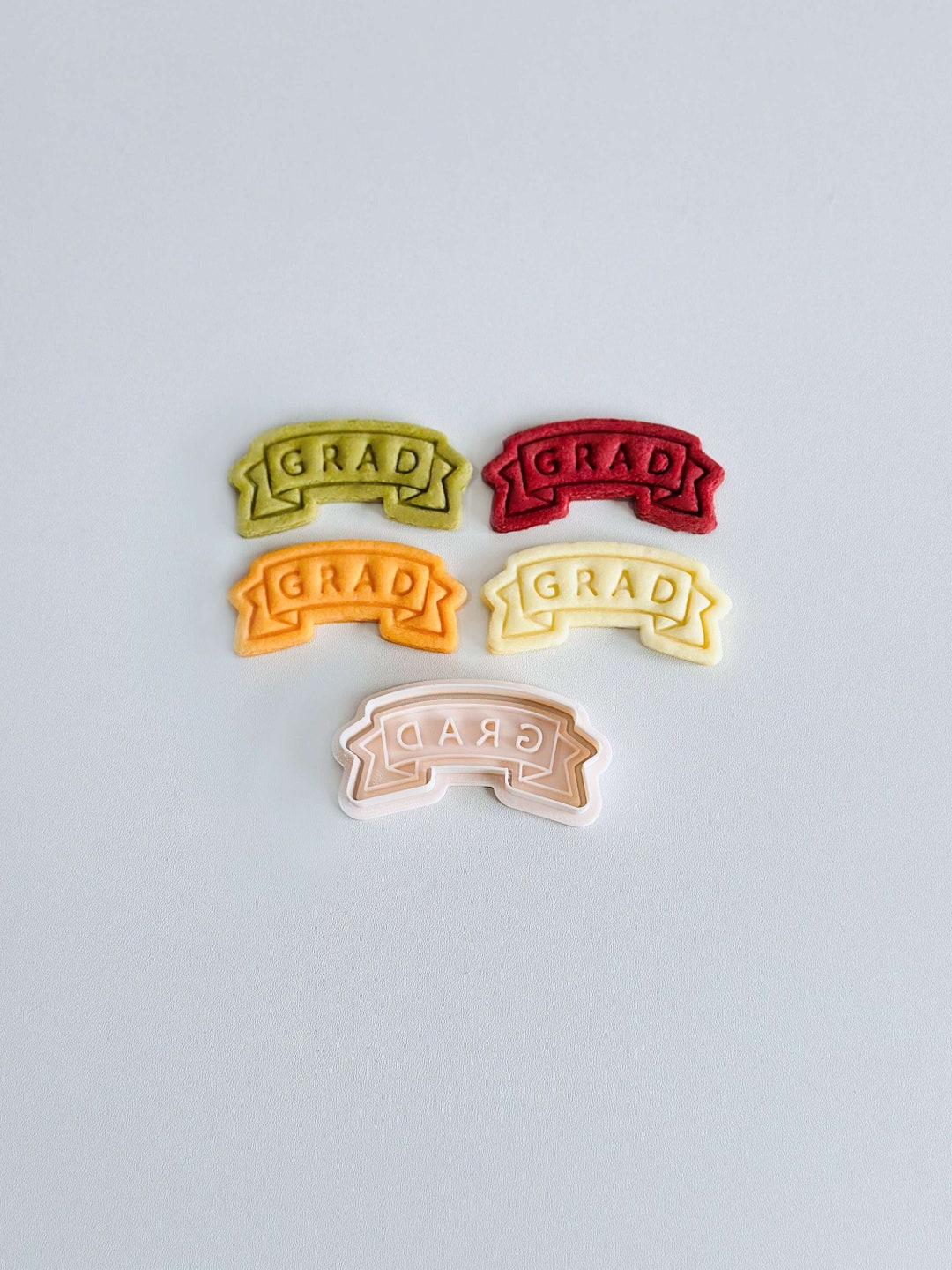 Ribbon Banner With GRAD Text Cookie Cutter | Graduation Banner Cookie ...