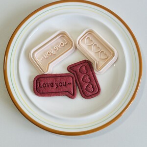 Love Message Cookie Cutter | Love You Text Bubble Cutter Stamp Set ...