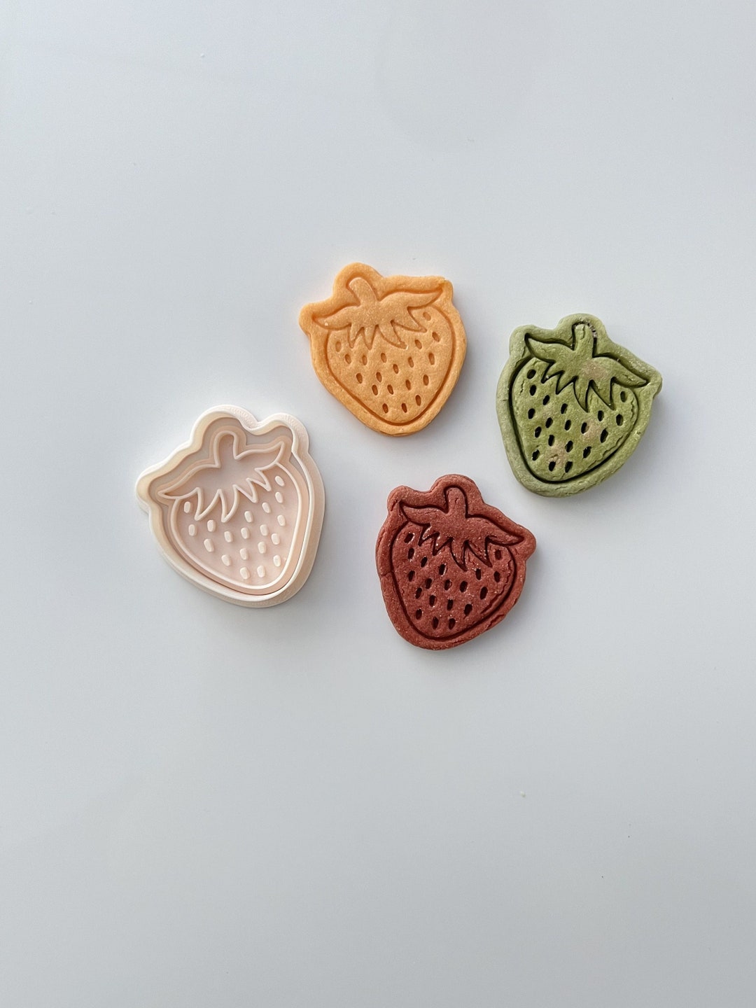 Strawberry Cookie Cutter Spring Cookie Cutter Stamp Set - Etsy