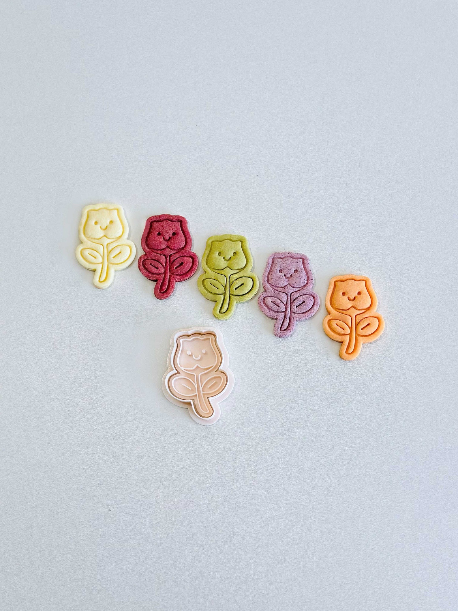 Flower Cookie Cutter | Smiley Face Rose Cutter Stamp Set | Smile Tulip ...