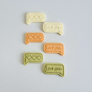 Love Message Cookie Cutter | Love You Text Bubble Cutter Stamp Set ...
