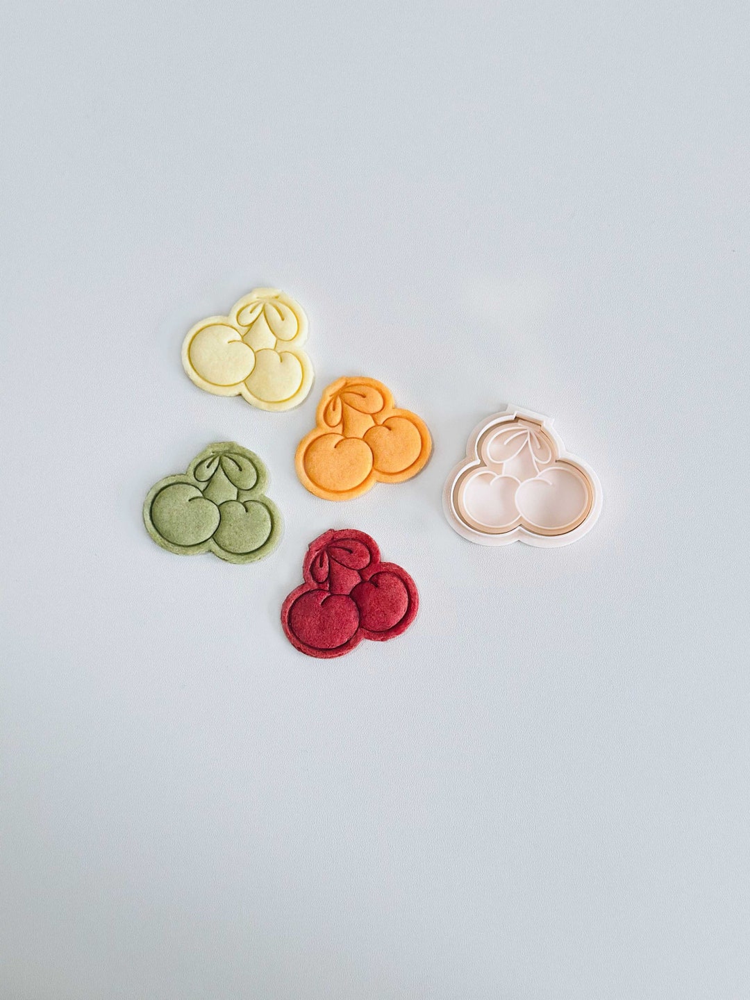 Cherry Cookie Cutter | Spring Cookie Cutter Stamp Set | Double Cherry ...