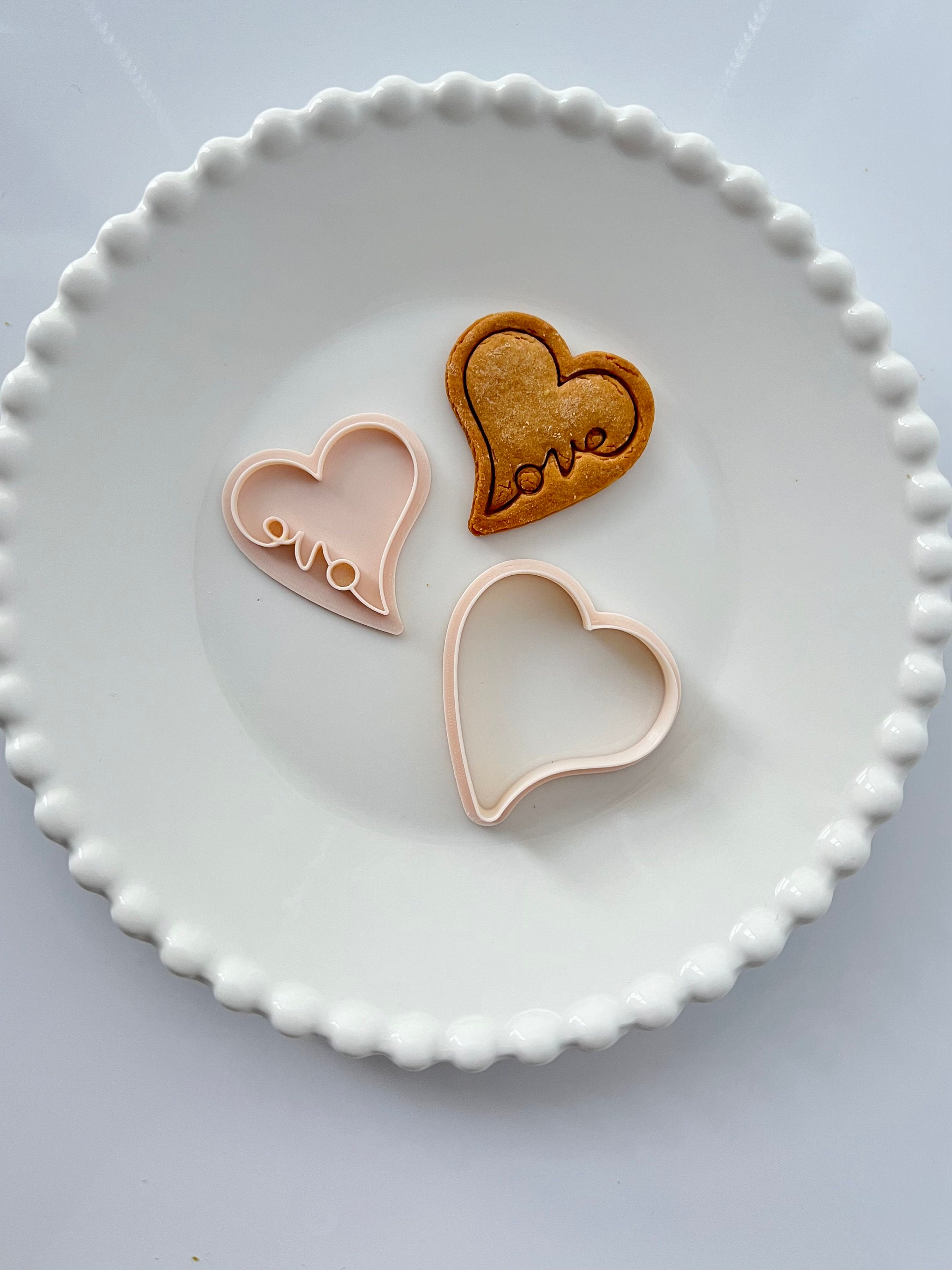 Love Heart Cookie Cutter | Love Word Cookie Cutter Stamp Set | Heart ...