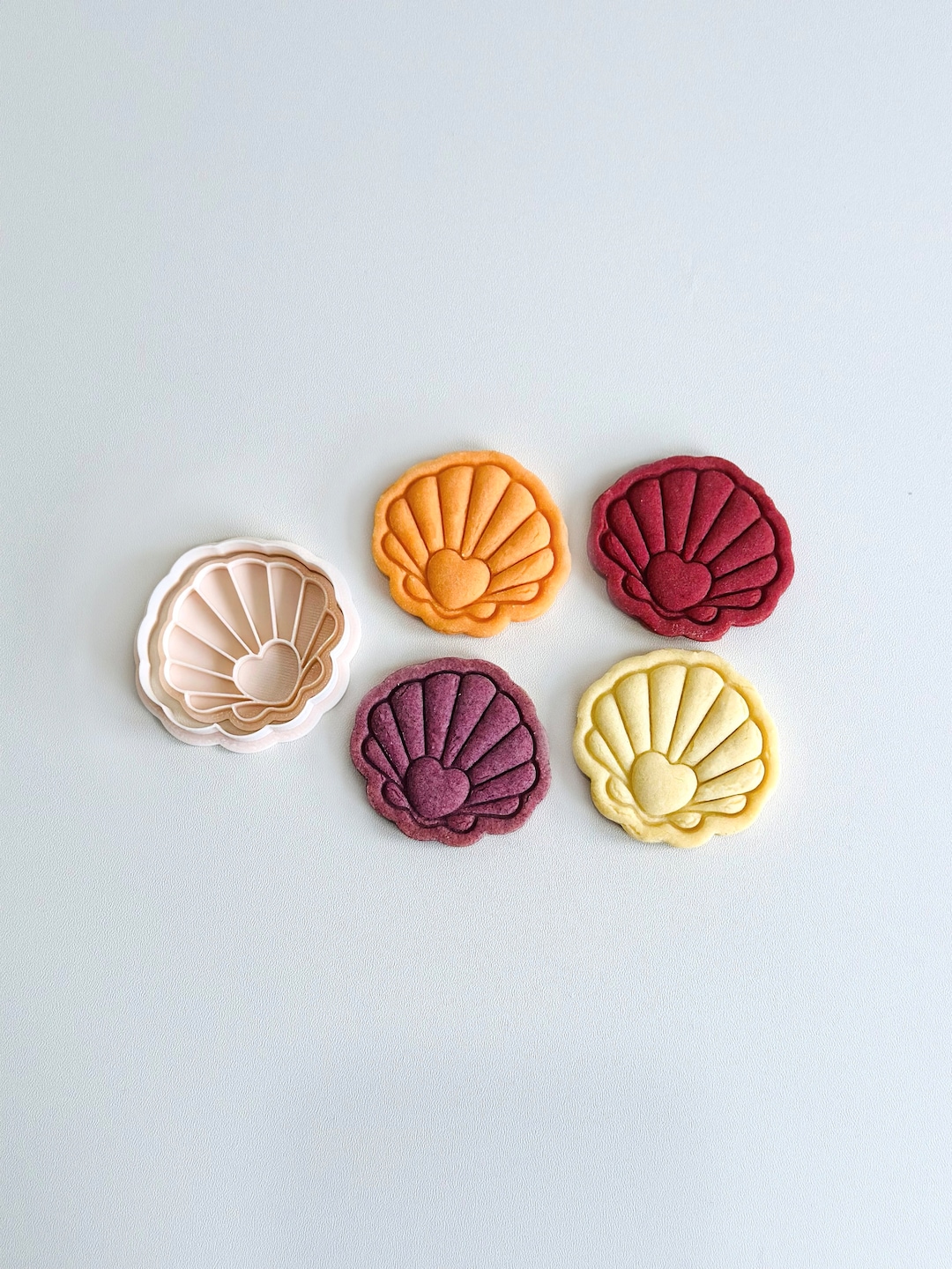 Seashell Cookie Cutter | Summer Heart Seashell Cookie Cutter Stamp Set ...
