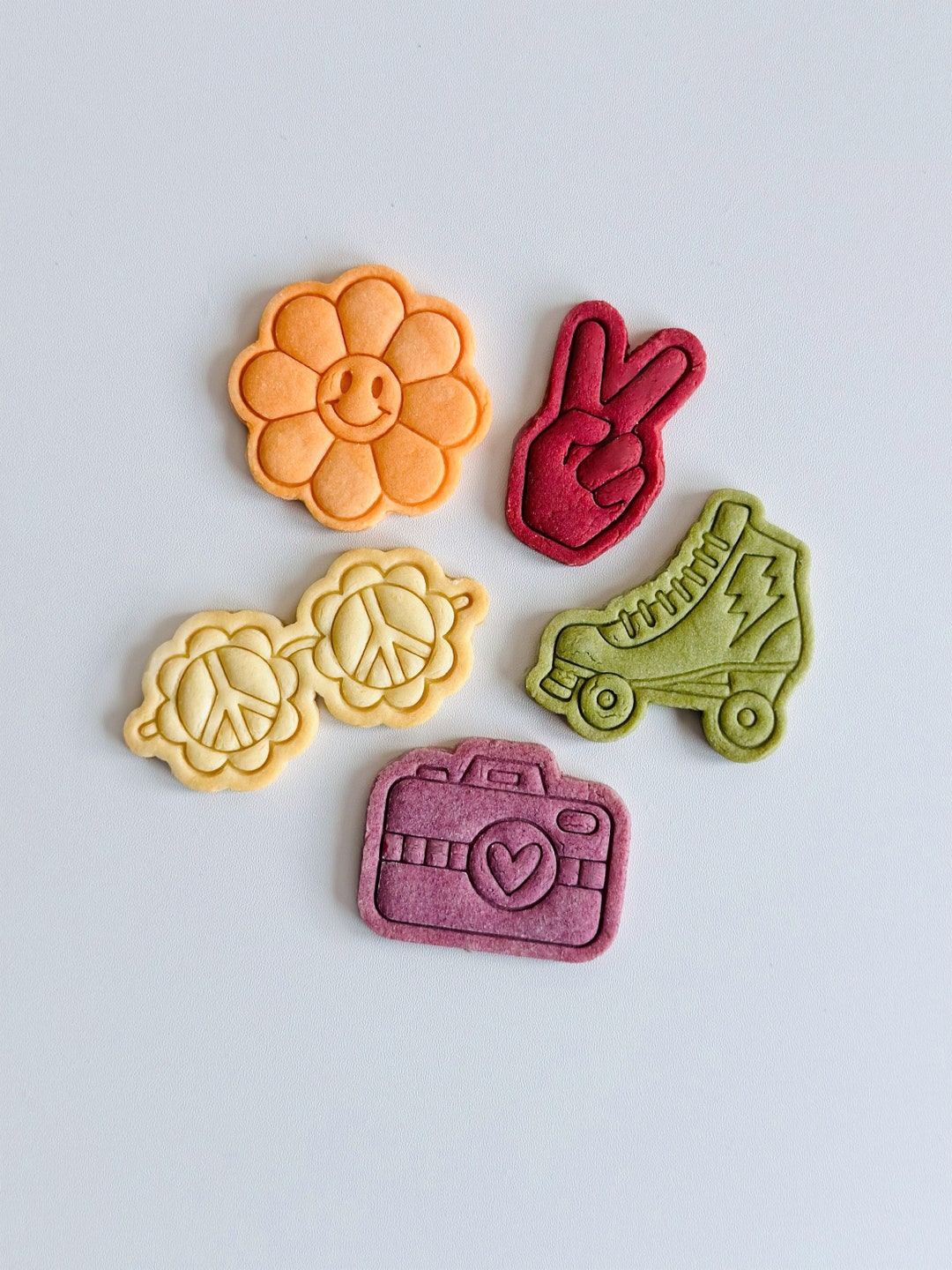 Groovy Theme Cookie Cutter & Stamp Pack | 5 Pieces Retro Vibes Cookie ...